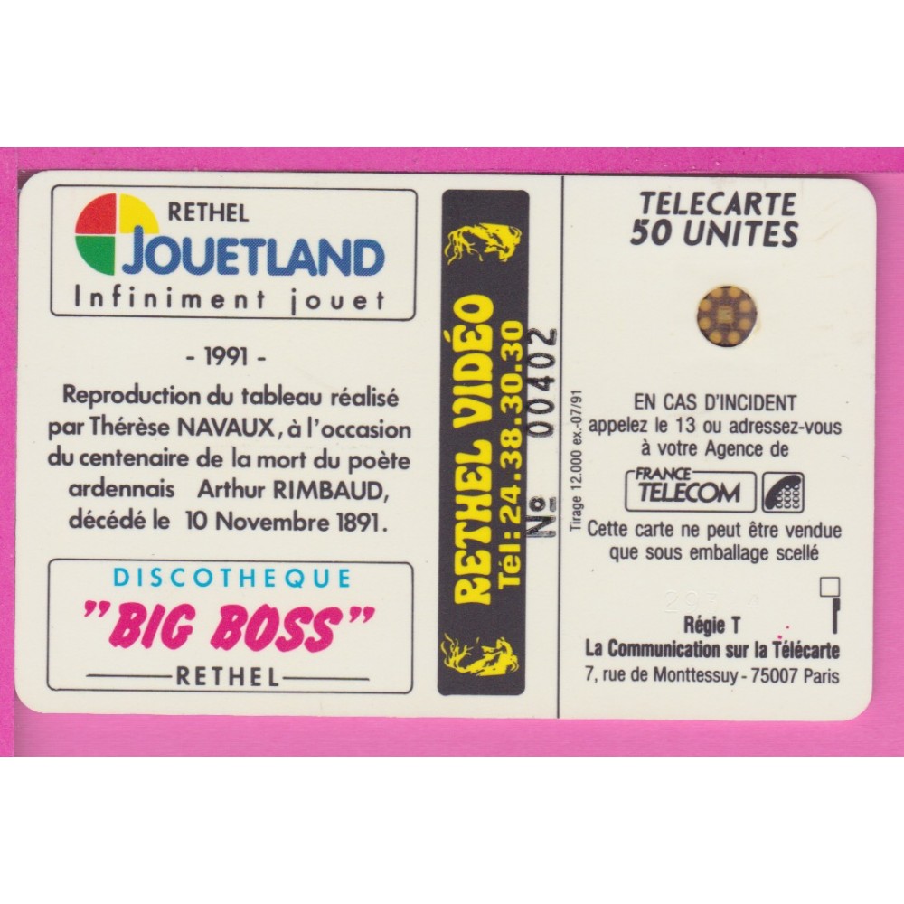 EN116a 07/91 SC5 5721 EX RIMBAUD tableau de NAVAUX VIDE