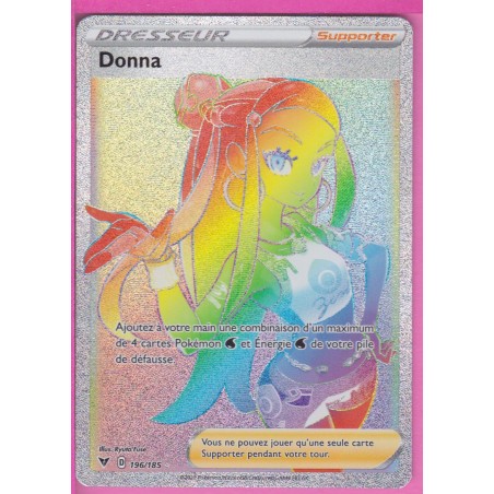 CARTE POKEMON 196/185 DRESSEUR DONNA EPEE ET BOUCLIER VOLTAGE ECLATANT ...