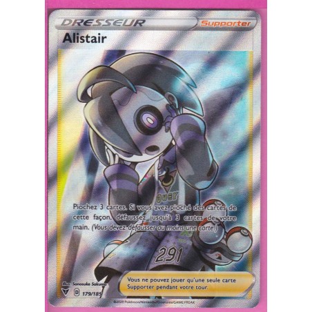 CARTE POKEMON 179/185 DRESSEUR ALISTAIR EPEE ET BOUCLIER VOLTAGE ...