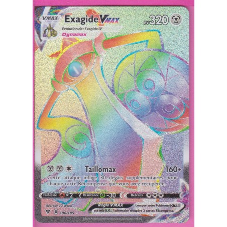 CARTE POKEMON 190/185 EXAGIDE VMAX EPEE ET BOUCLIER VOLTAGE ECLATANT EB4 FR