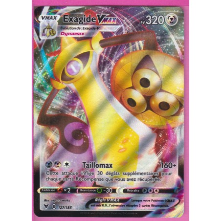 CARTE POKEMON 127/185 DRESSEUR EXAGIDE VMAX EPEE ET BOUCLIER VOLTAGE ...