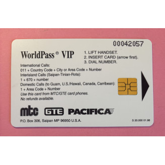 MARIANNES télécarte 10 Units VIP mtc GTE poisson